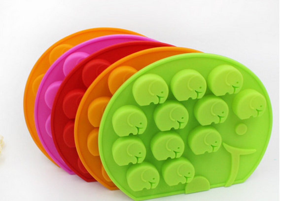 Creative 12-cavity Silicone Elephant Ice Trays, Ice Box Mold, Chocolate ...