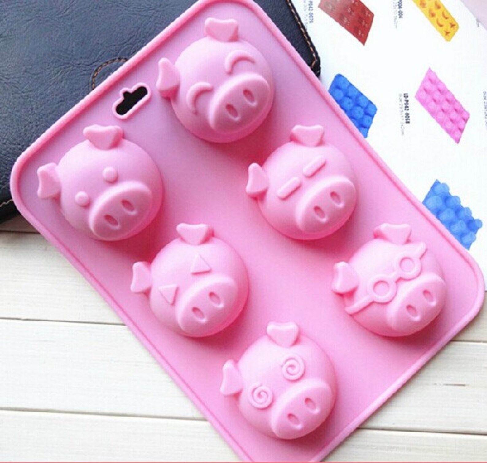 6 Holes Pig Head Chocolate Mould Cake Mold Flexible Silicone - Etsy