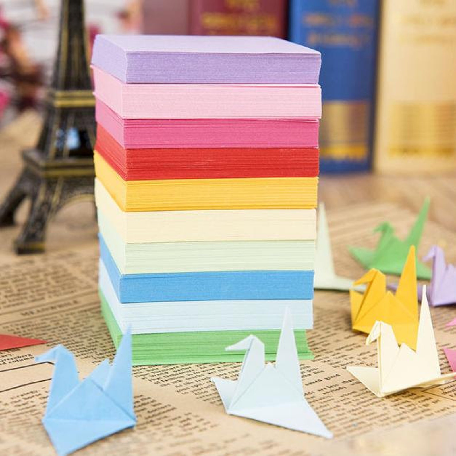 100 Sheets Origami Paper Paper Crane Kit Four Size 7x7/ 10x10/ 15x15 ...