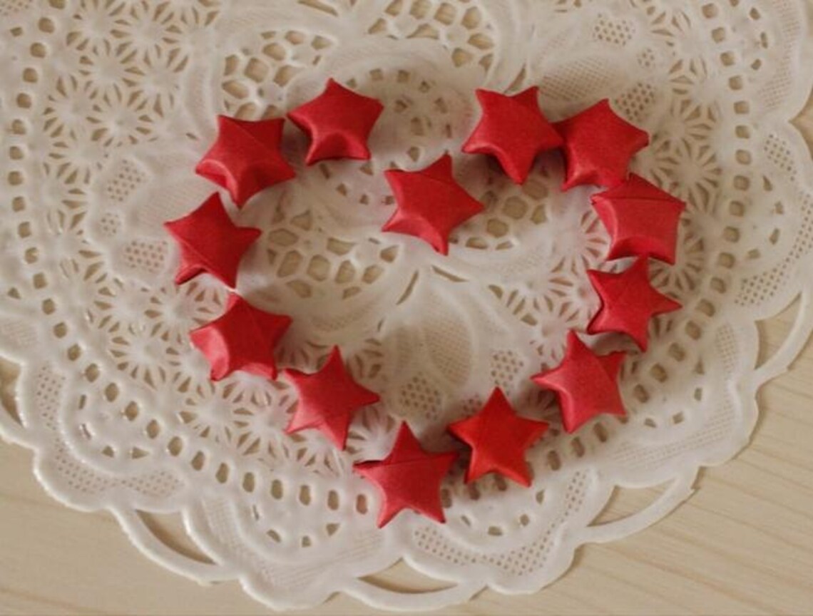 500 Pure Red Color Origami Star Paper Kit Paper Strips Lucky - Etsy