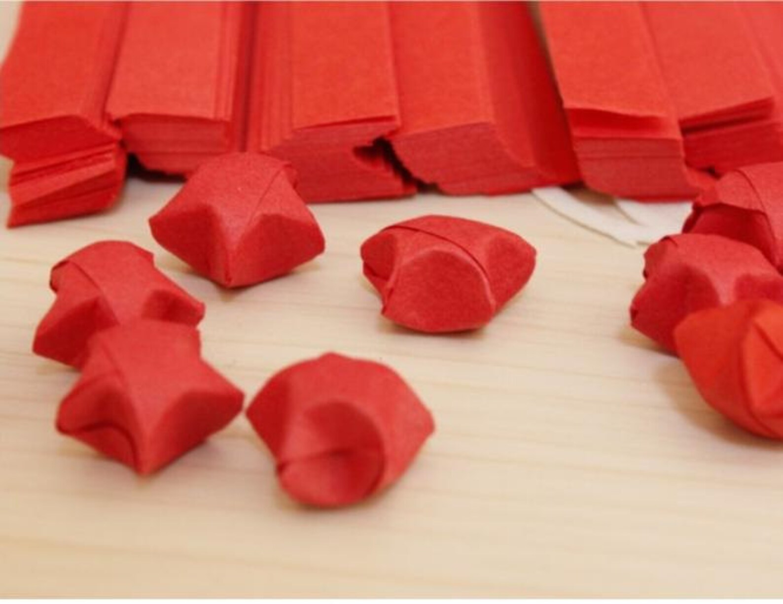 500 Pure Red Color Origami Star Paper Kit Paper Strips Lucky - Etsy