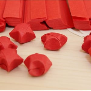 500 Pure Red Color Origami Star Paper Kit Paper Strips Lucky Wishing ...