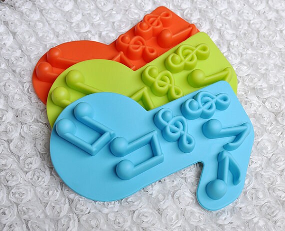6-cavities Music Note mold Ice Mold Silicone Cake Mold | Etsy