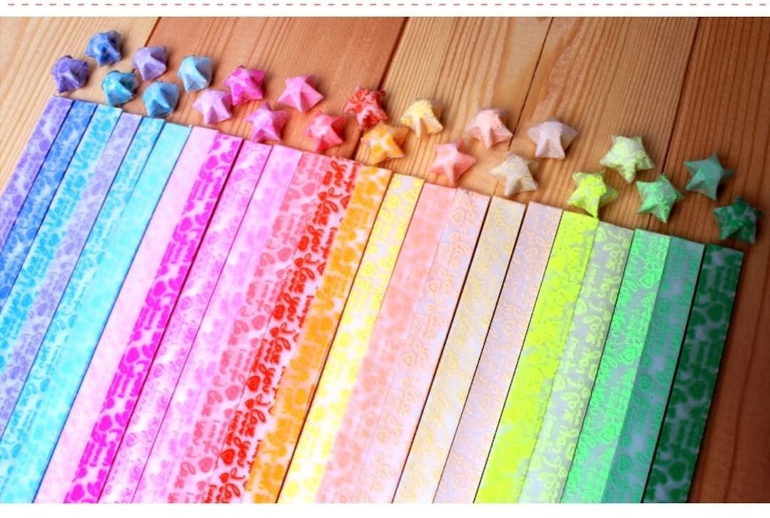 20 Colors Luminous Origami Star Paper Kit I Love You Lucky Wishing Star ...