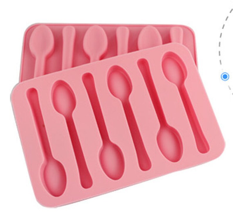 6-canvity Small Spoon Mold Silicone Mold Ice Mold Cake Mold Chocolate ...
