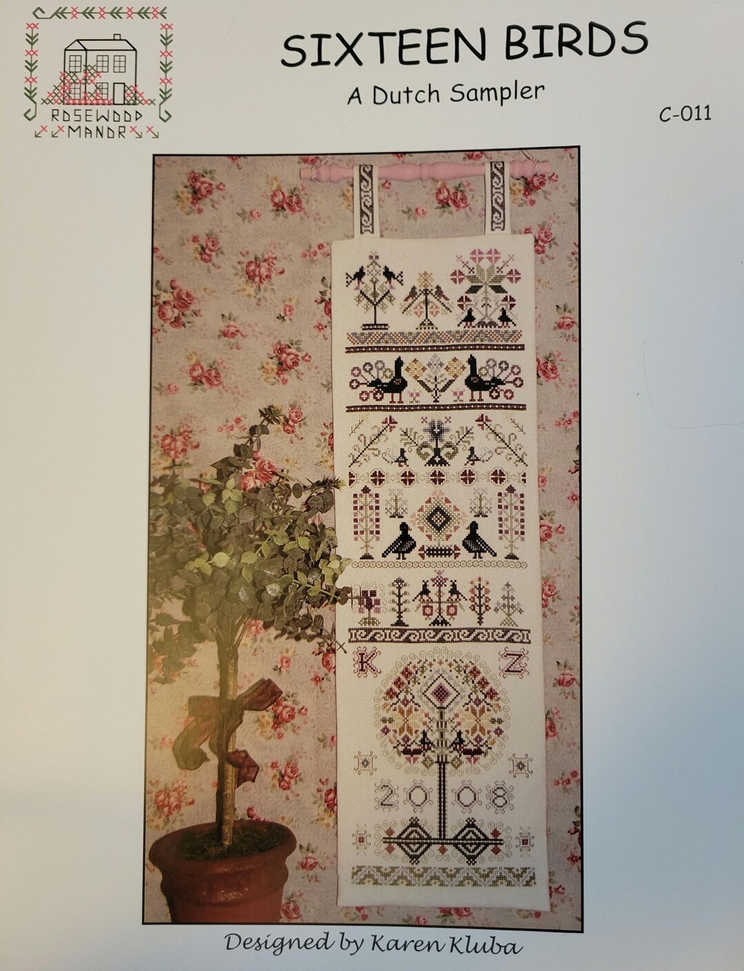 Rosewood Manor Sixteen Birds A Dutch Sampler Cross Stitch Pattern. Good ...