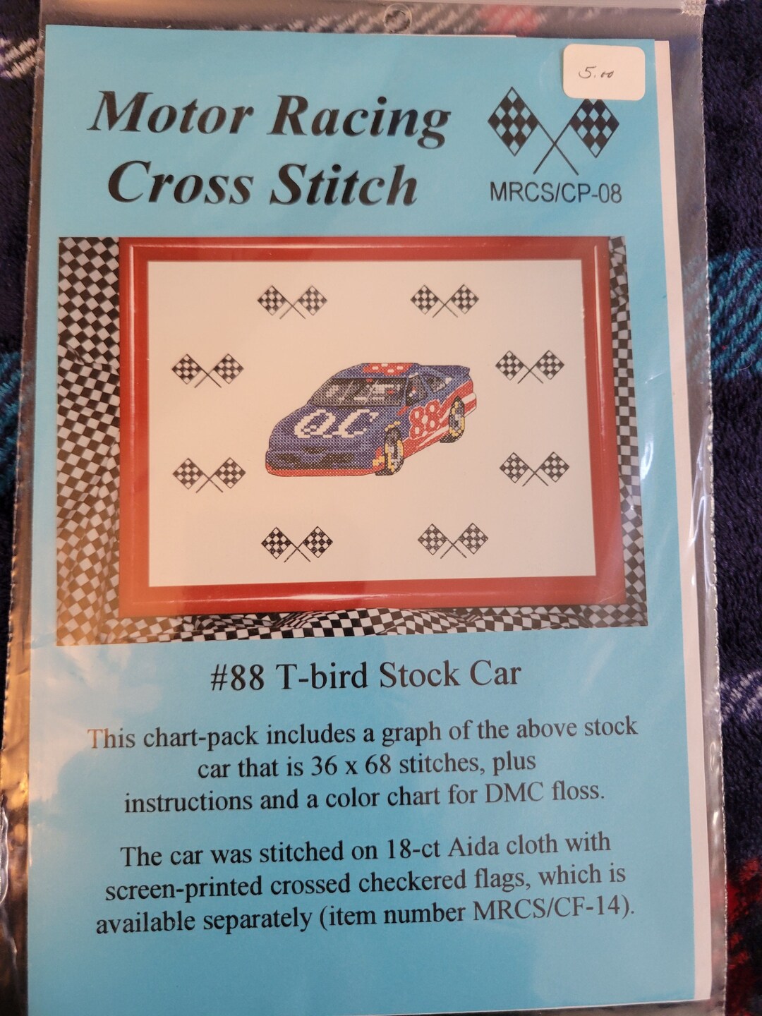 Vintage Motor Racing #88 Tbird Stock Car Cross Stitch Pattern. Good ...