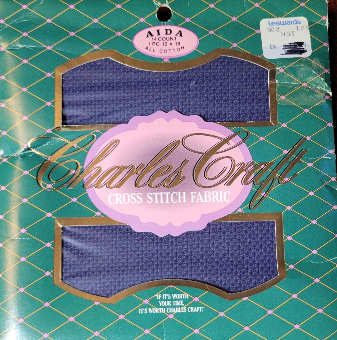 Charles Craft Aida Cloth 14 Ct 12"x18" Navy. FREE SHIPPING. - Etsy