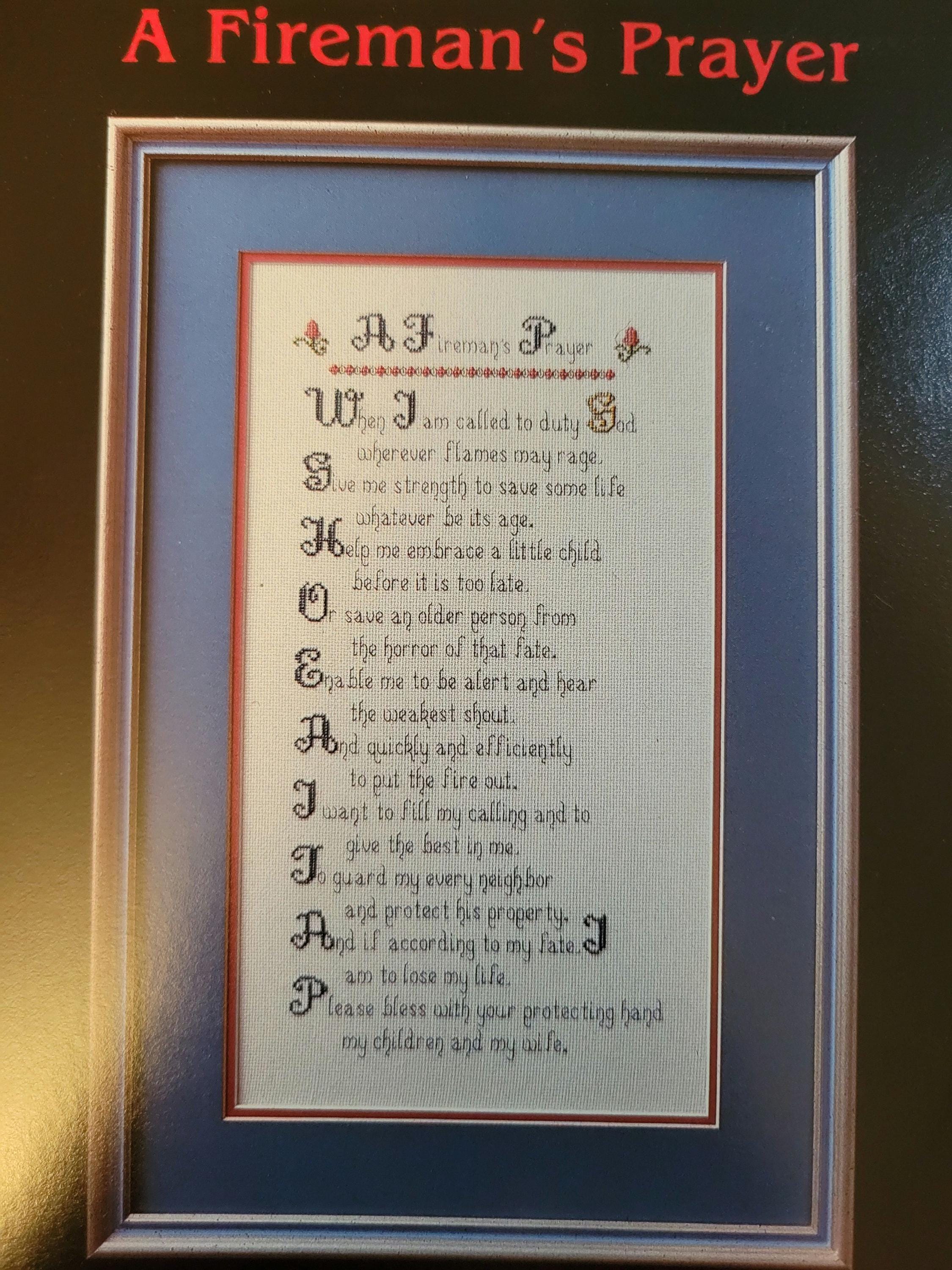 Vintage A Firemans Prayer Cross Stitch Pattern.free SHIPPING - Etsy