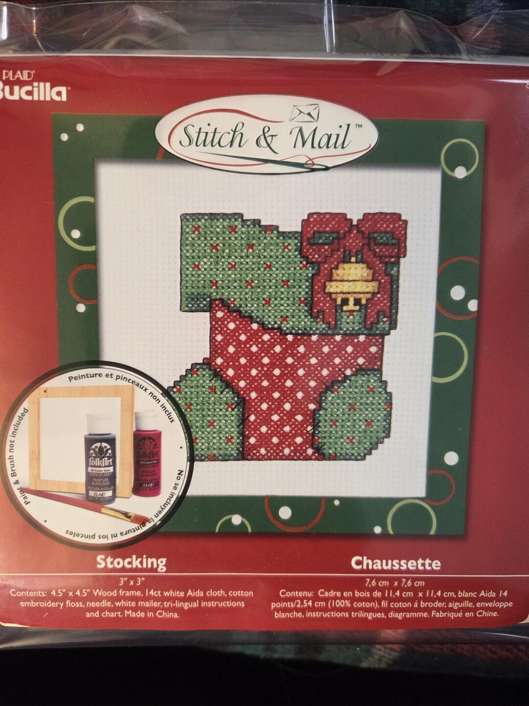 Bucilla Stocking Stitch & Mail Kit. FREE SHIPPING. Repackaged in a ...