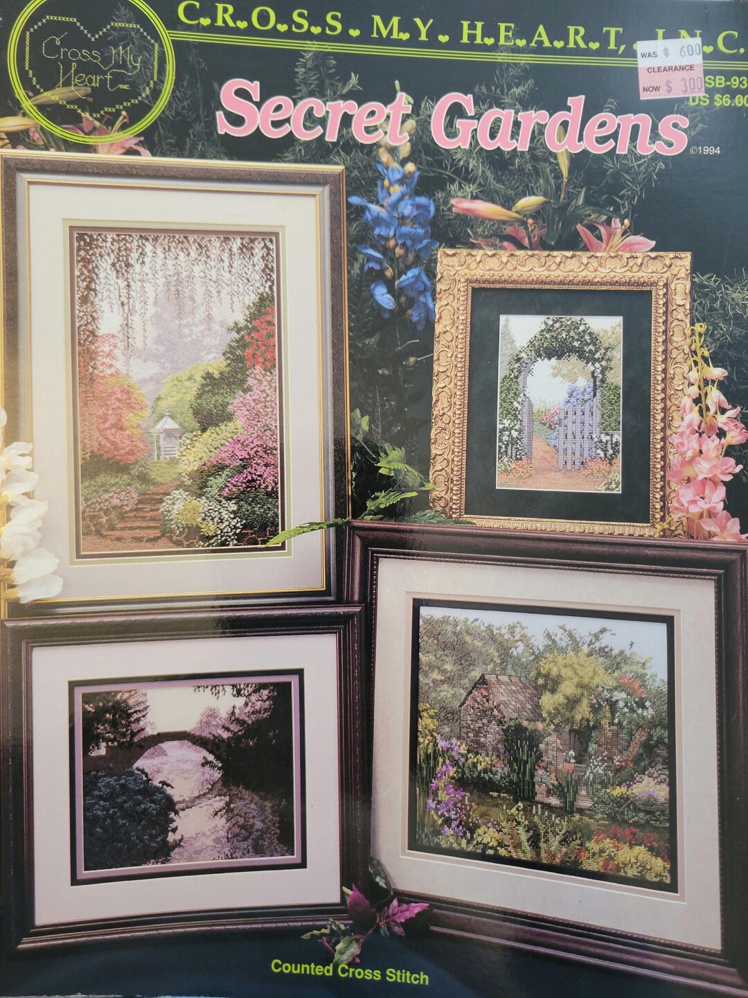 Vintage Cross My Heart Secret Gardens Cross Stitch Pattern. FREE ...