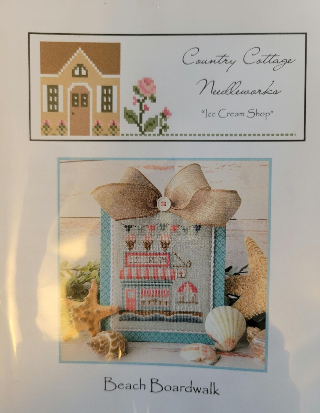 Country Cottage Needleworks Beach Boardwalk Ice Cream Shop Cross Stitch ...