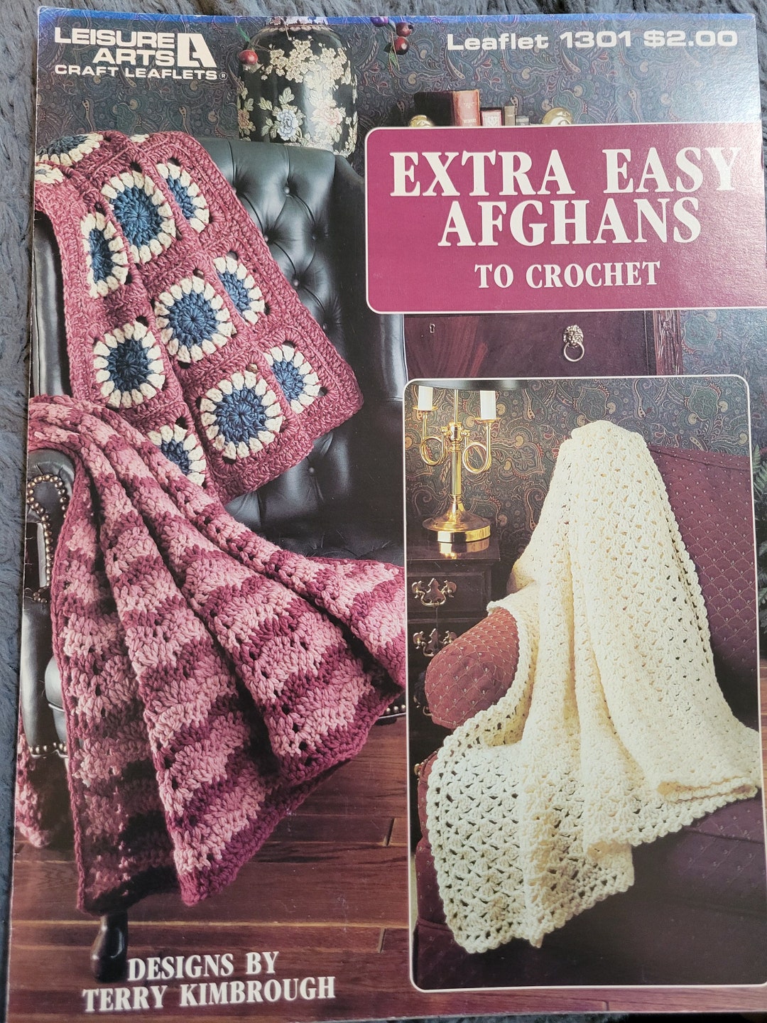 Vintage Leisure Arts Extra Easy Afghans to Crochet. Crochet Pattern ...