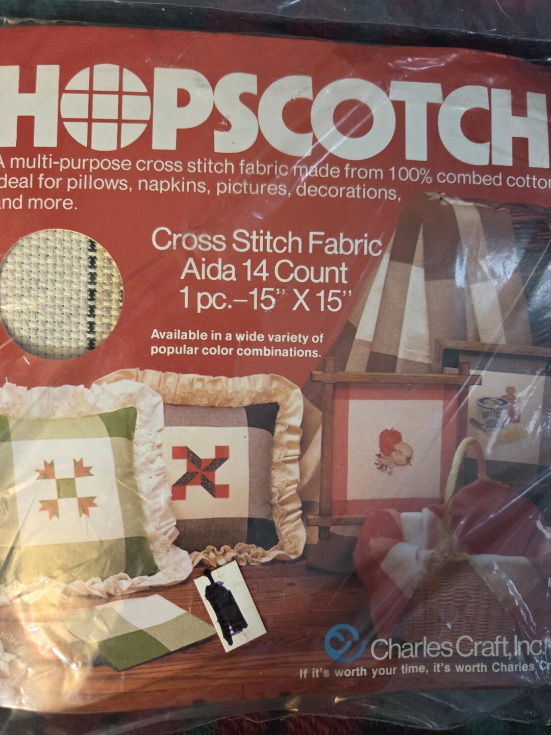 Charles Craft Hopscotch 14ct 15x15 Aida Cloth Plaid. FREE SHIPPING. - Etsy