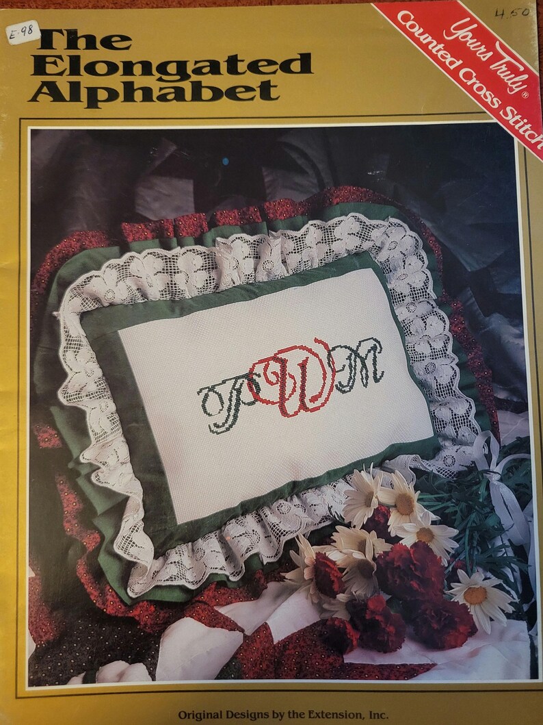 The Elongated Alphabet Cross Stitch Pattern. FREE SHIPPING. Used ...