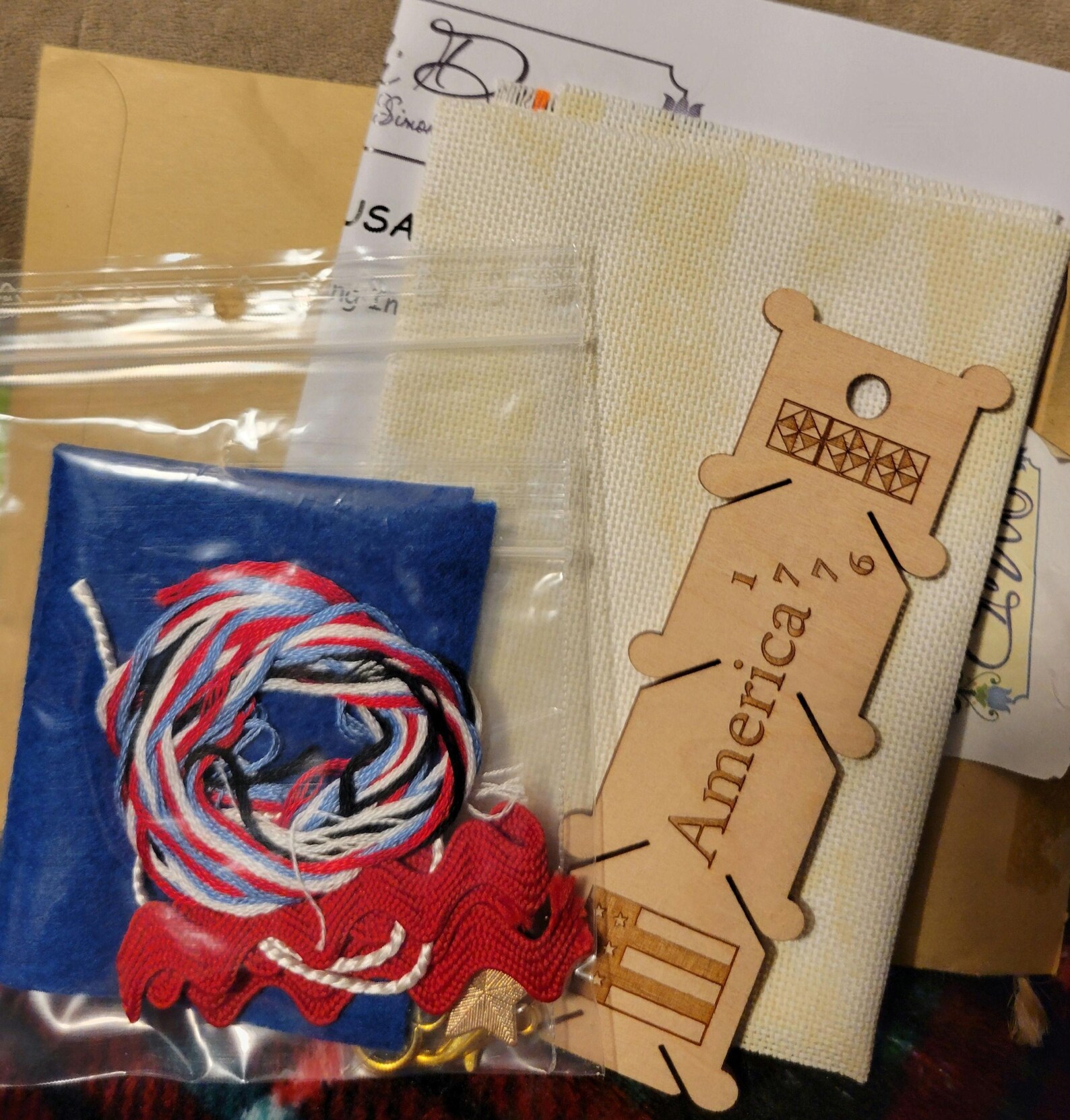 Uniquely Handmade I Love USA Cross Stitch Pattern Kit. Free SHIPPING ...