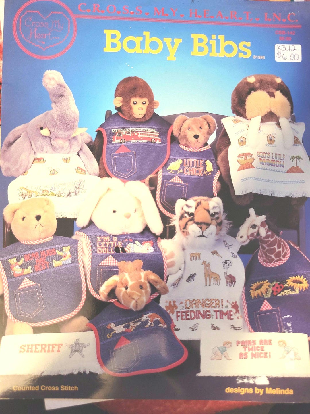 Vintage Cross My Heart Baby Bibs. Cross Stitch Pattern Book - Etsy