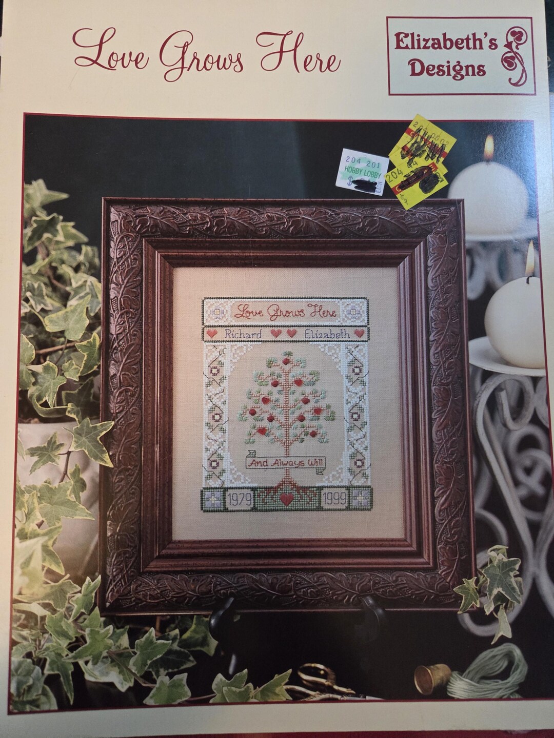 Elizabeths Designs Love Grows Here Cross Stitch Pattern. FREE SHIPPING ...