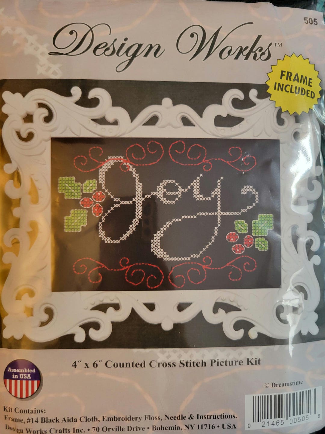 Design Works Joy Cross Stitch Kit Frame Included. FREE SHIPPING. New ...