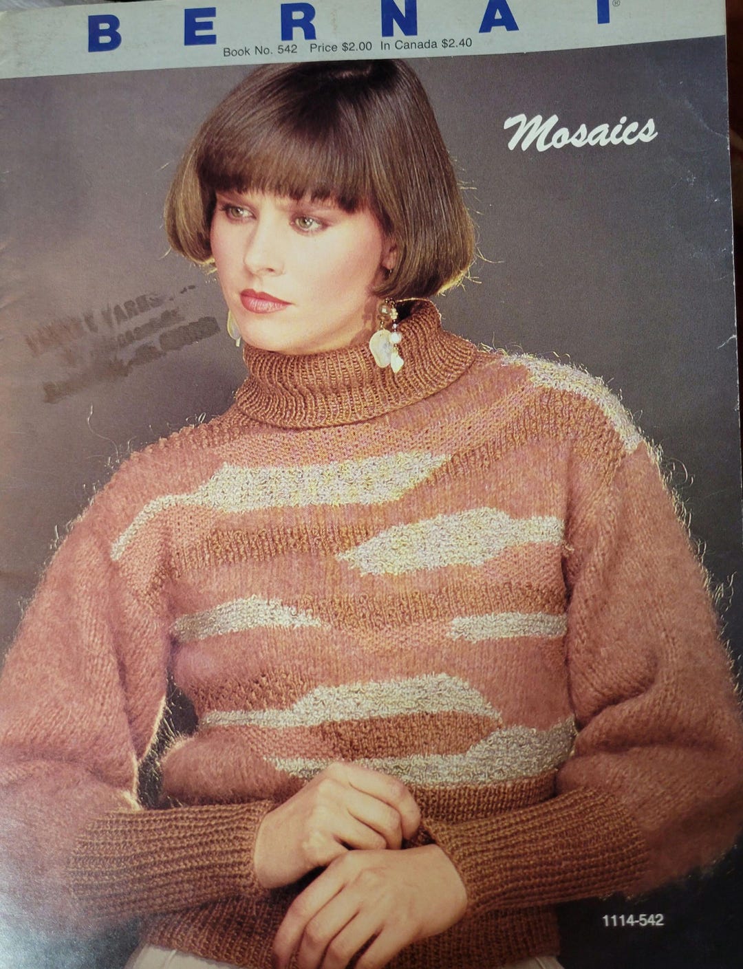 Bernat Mosaics Book 542 Knit Pattern. Free Shipping - Etsy