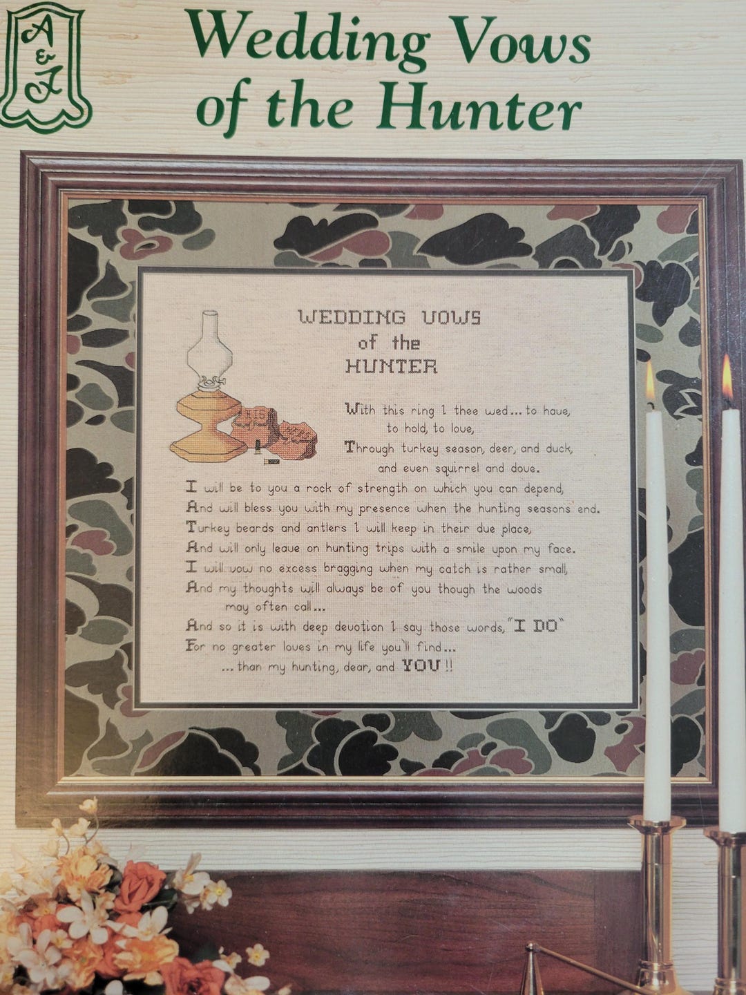 Wedding Vows of the Hunter Cross Stitch Pattern. Free SHIPPING. Older ...