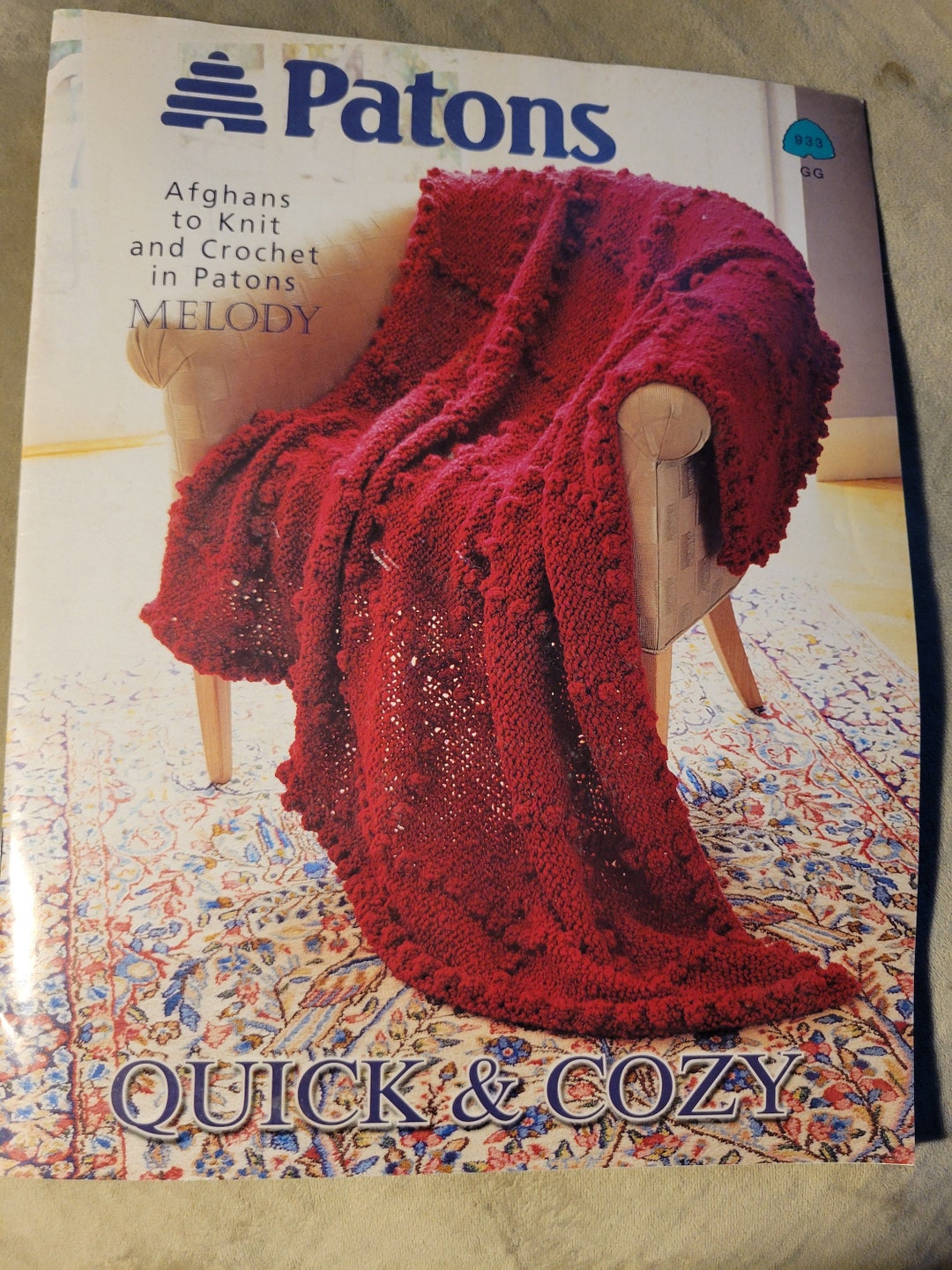 Vintage Patons Afghans to Knit and Crochet Pattern. Quick & Cozy. - Etsy