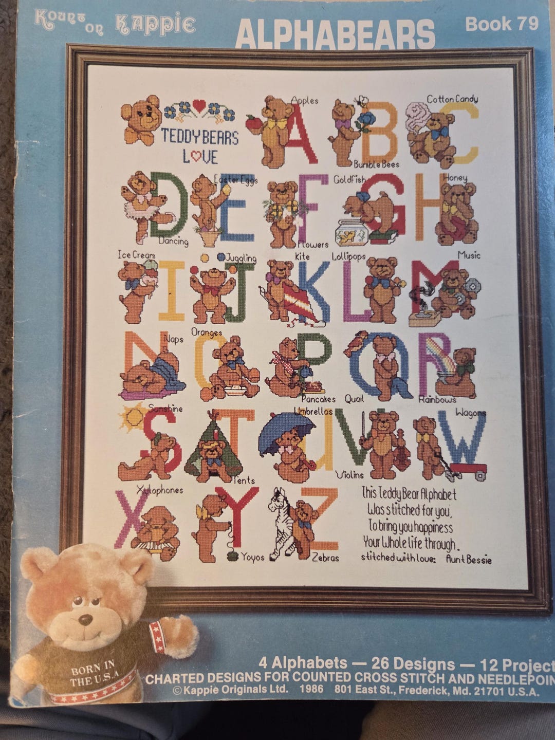 Kount on Kappie Alphabears Cross Stitch Pattern. FREE SHIPPING. Used ...