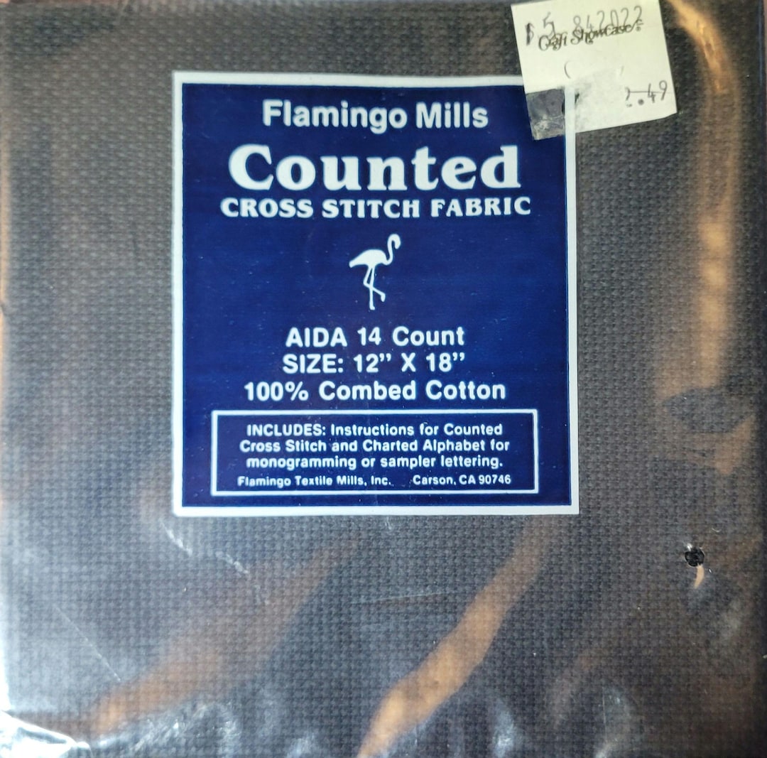Flamingo Mills Aida Cloth 14 Ct 12"x18" Black. FREE SHIPPING. - Etsy