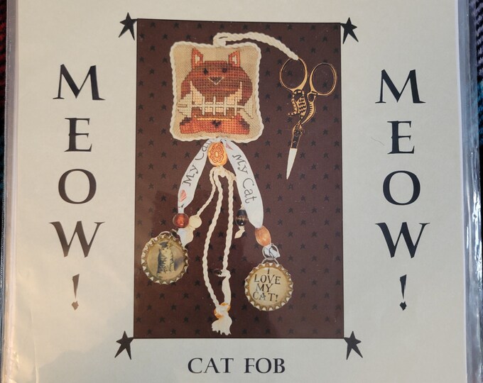 Prairie Moon MEOW Cat Fob Cross Stitch Pattern. Good Condition. Free ...