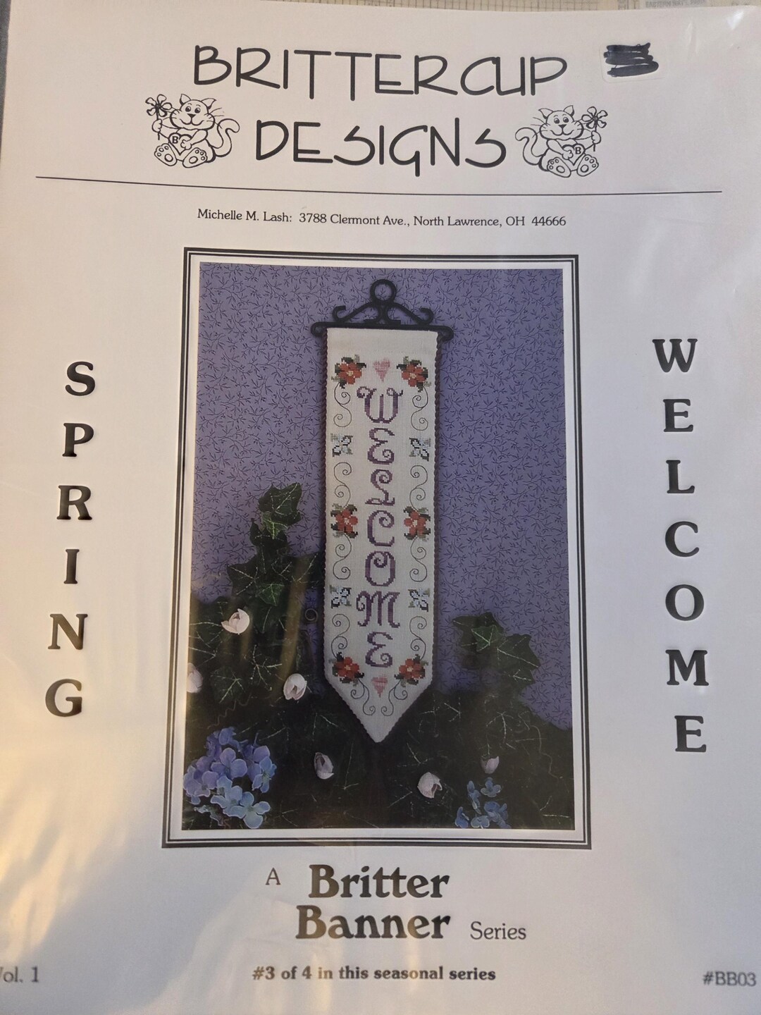 Brittercup Designs Spring Welcome Banner Cross Stitch Pattern. FREE ...
