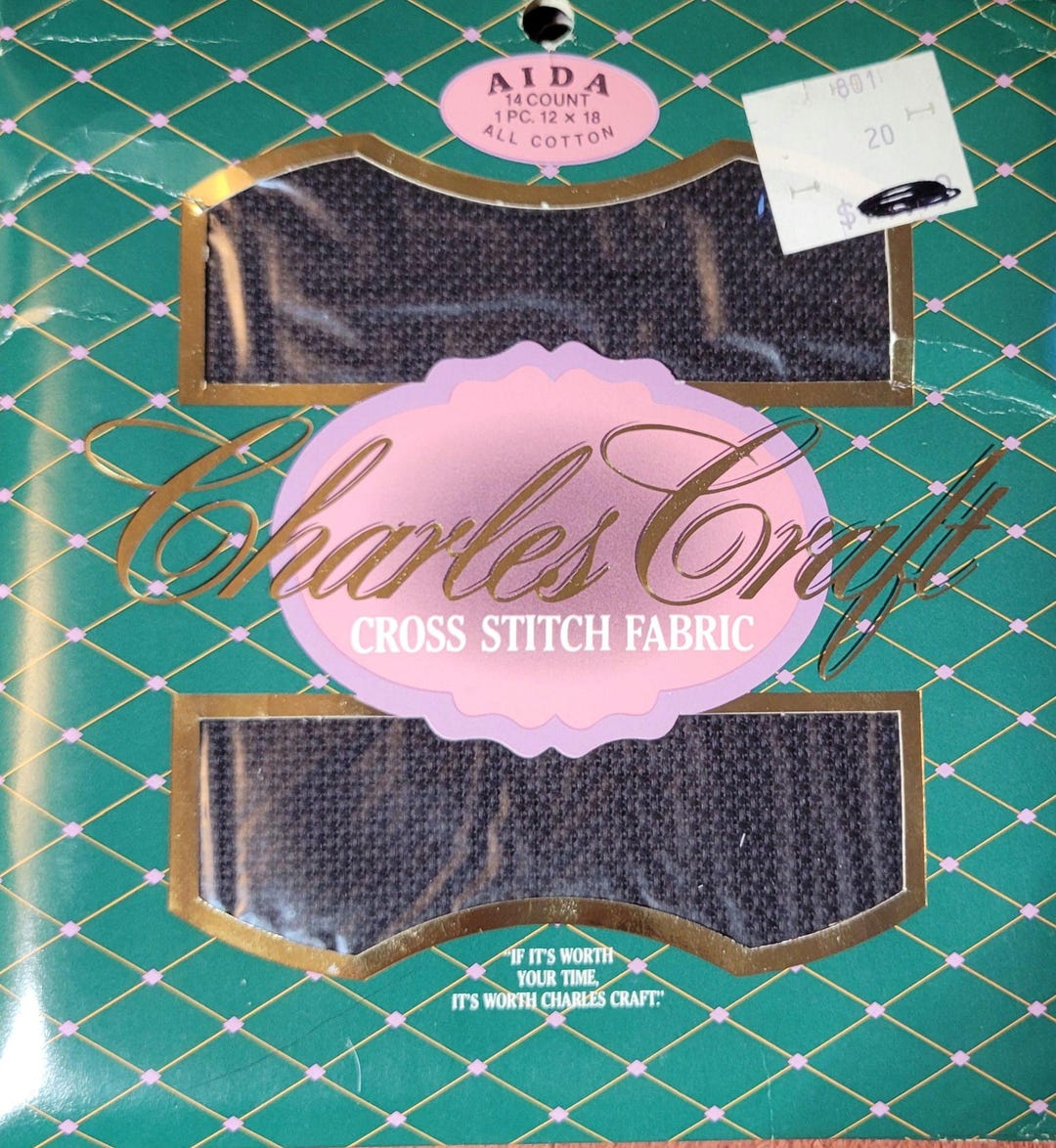 Charles Craft Aida Cloth 14 Ct 12"x18" Black. FREE SHIPPING. - Etsy