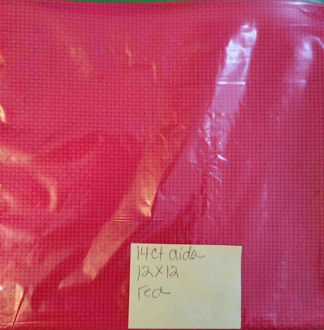 14ct 12"x12" Aida Cloth Red. FREE SHIPPING. - Etsy