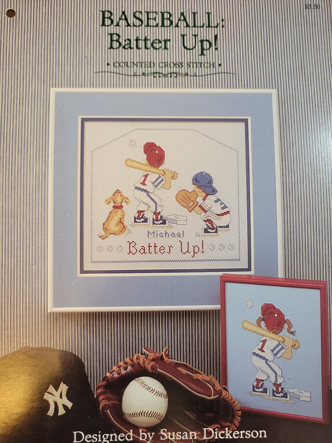 Baseball Batter up Cross Stitch Pattern. Free SHIPPING. Older Used ...