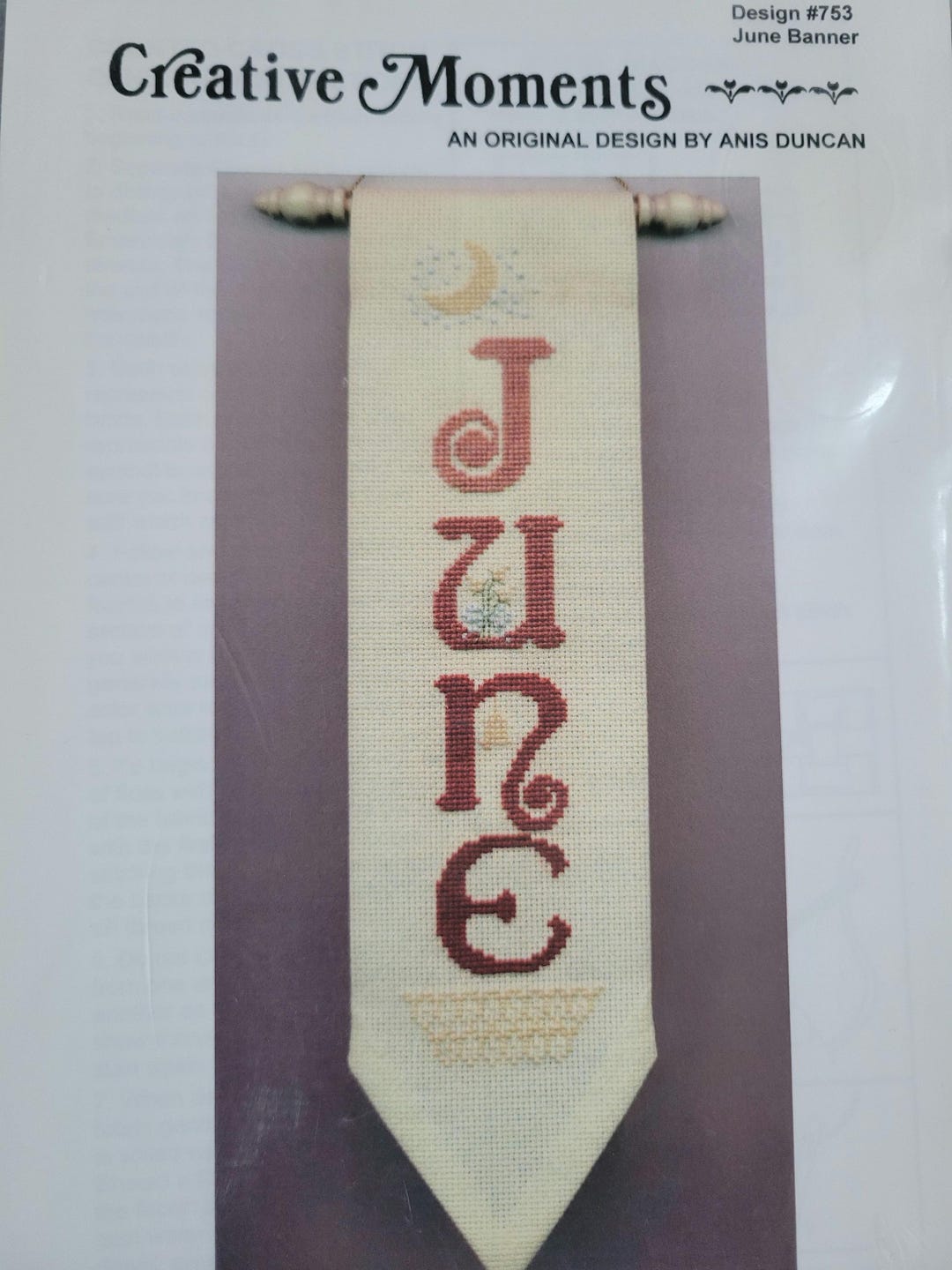 Creative Moments June Banner Cross Stitch Pattern. FREE SHIPPING. - Etsy