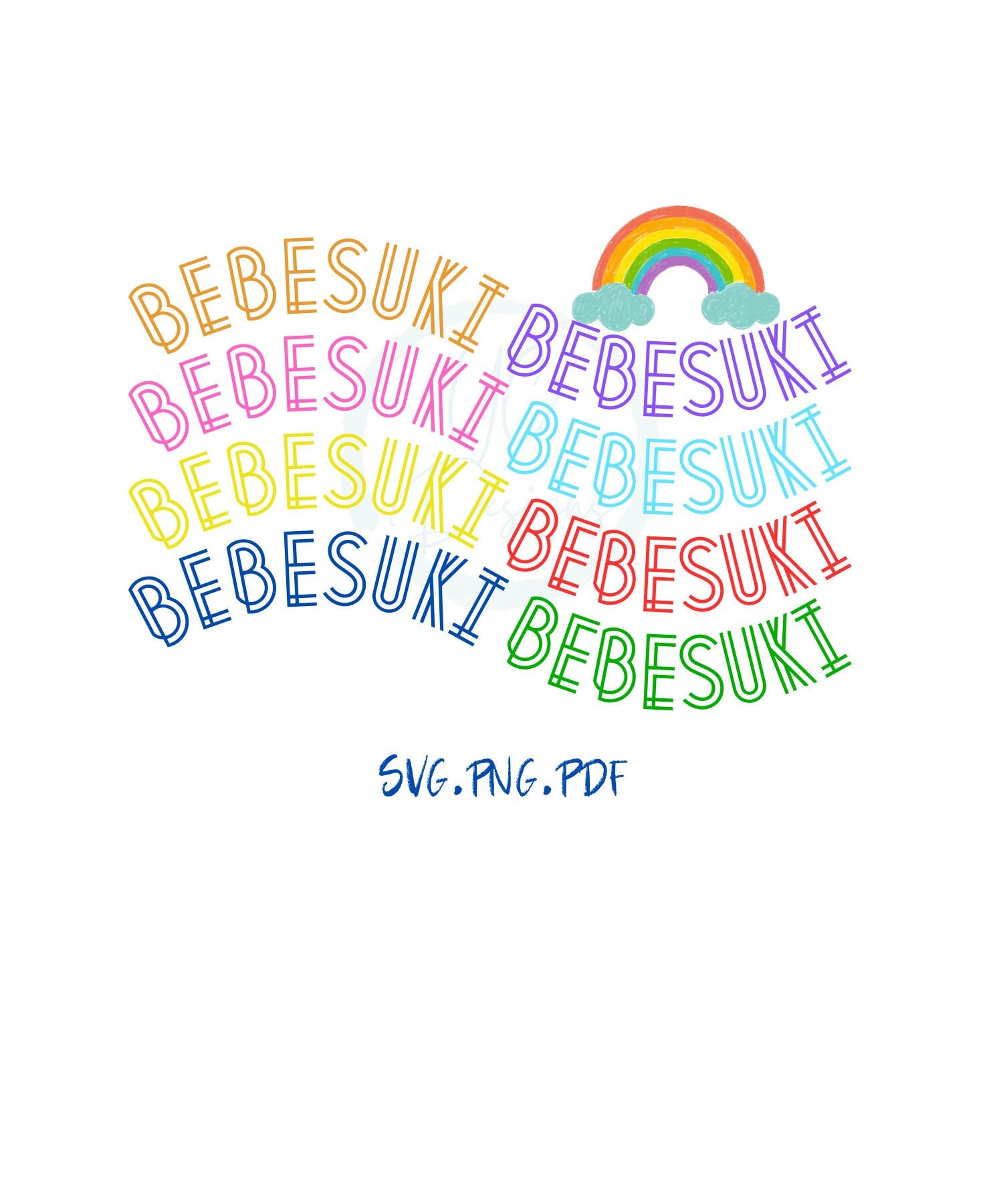 Bebesuki Rainbow Digital SVG PNG JPG Digital File - Etsy