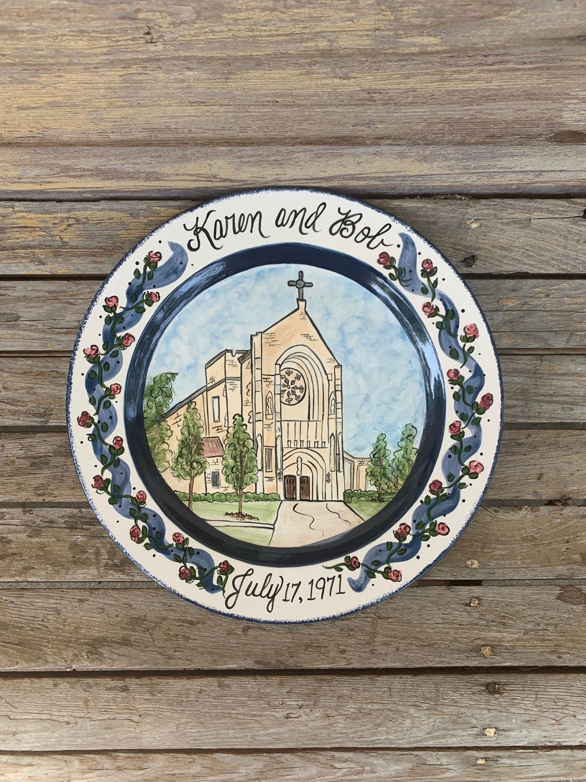 Church Plate Personalized Wedding Plate | Etsy