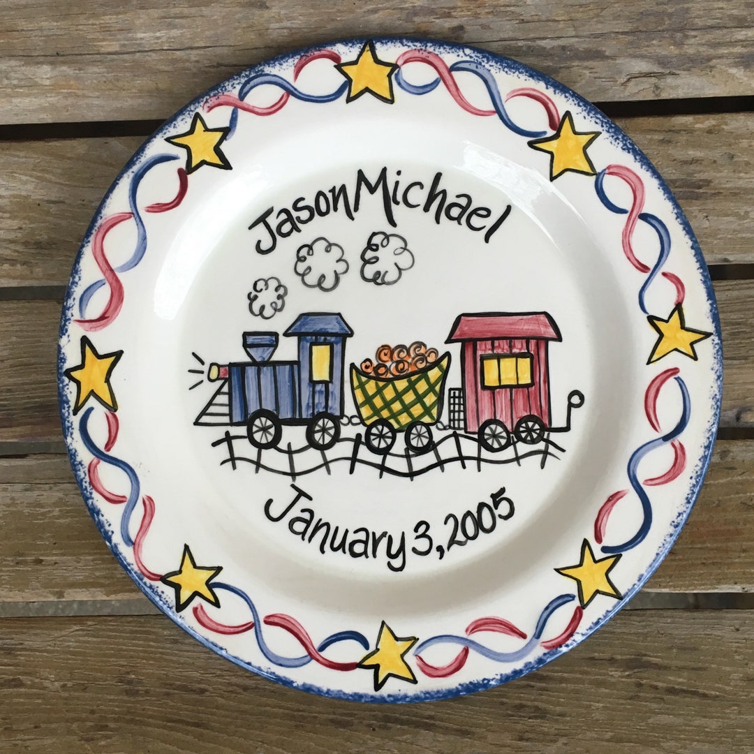 Train Plate Personalized Birthday Plate - Etsy