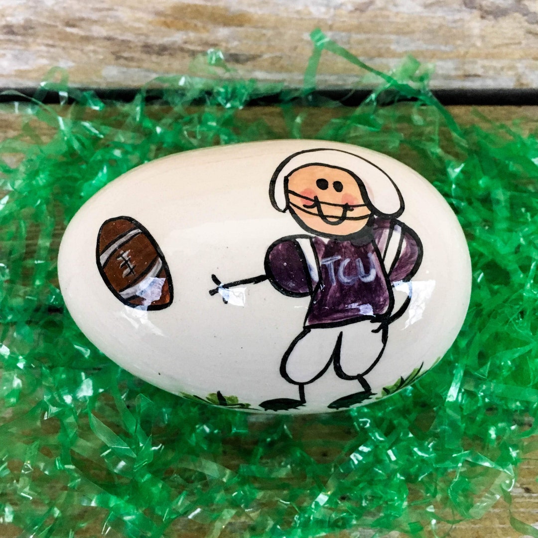 Football Activity Egg - Personalized Ceramic Easter Eggs - Etsy