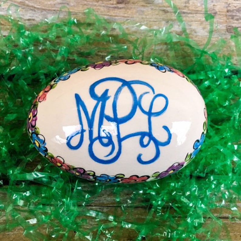 Monogram Egg Personalized Ceramic Easter Eggs | Etsy