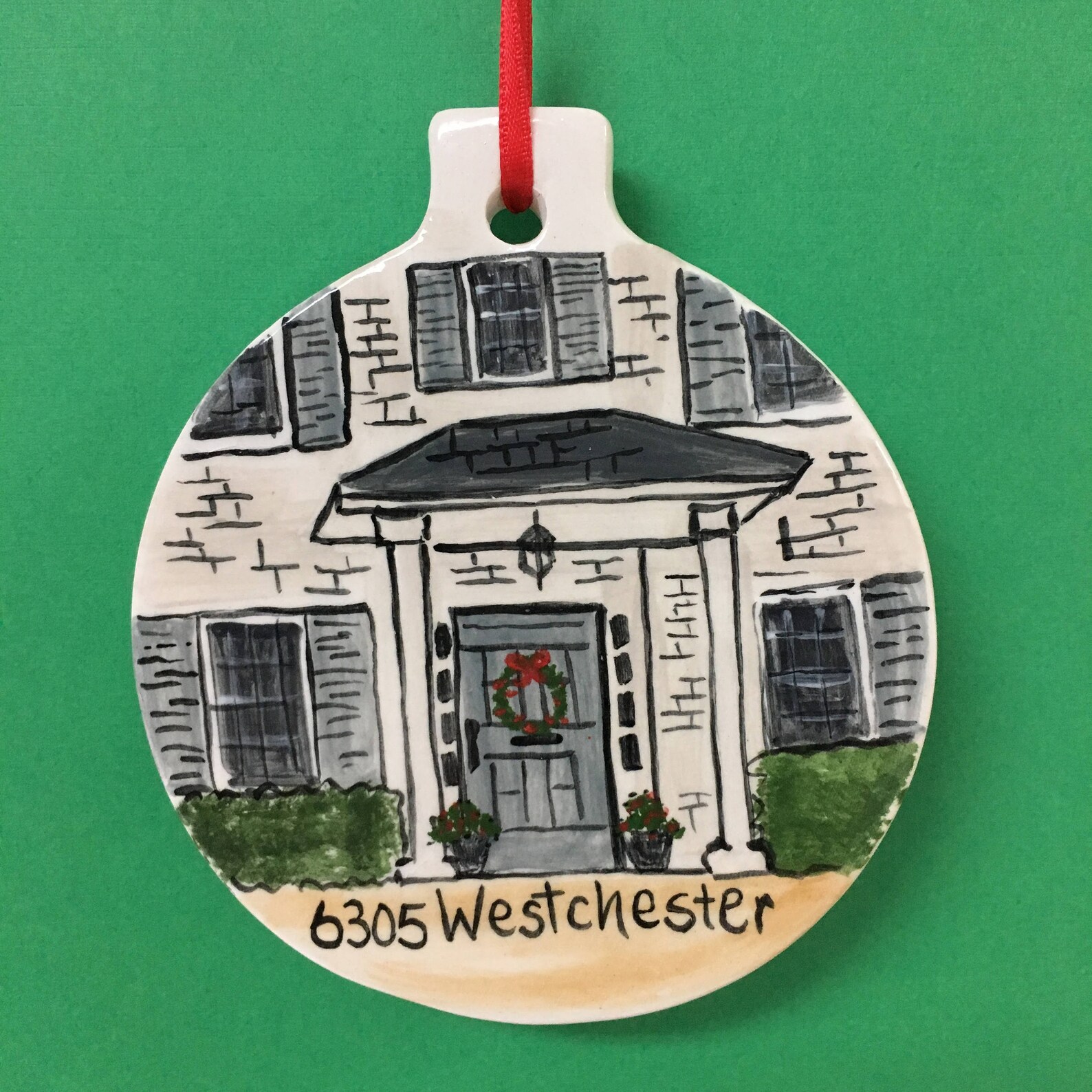 Front Door Ceramic Christmas Ornament - Etsy