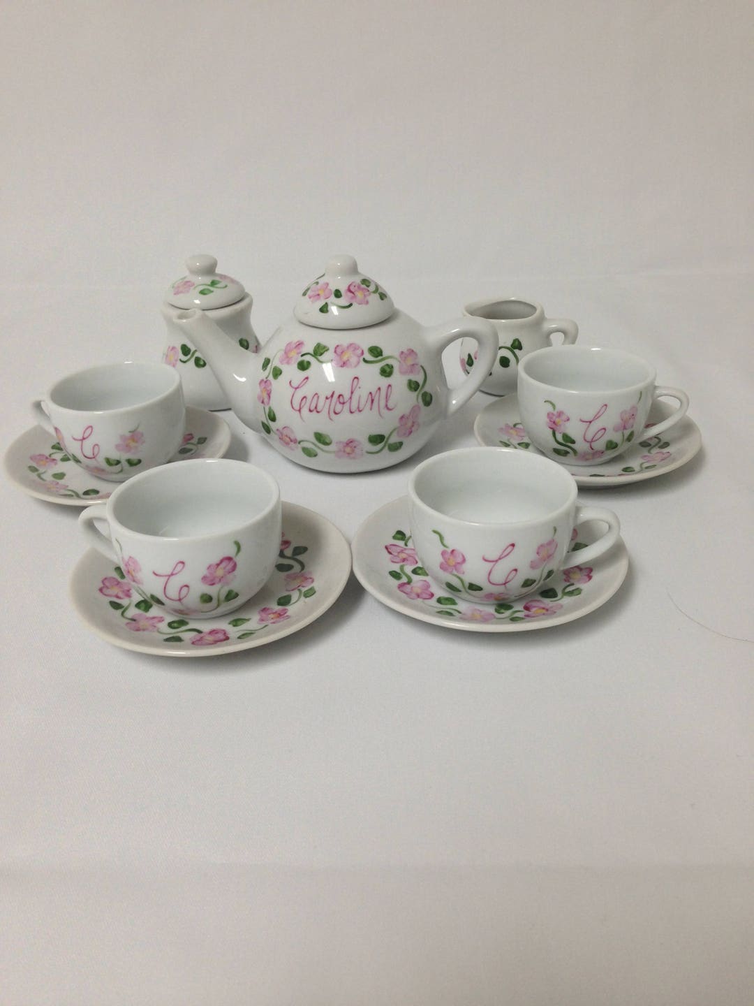 Porcelain Tea Set 4 Cup - Etsy