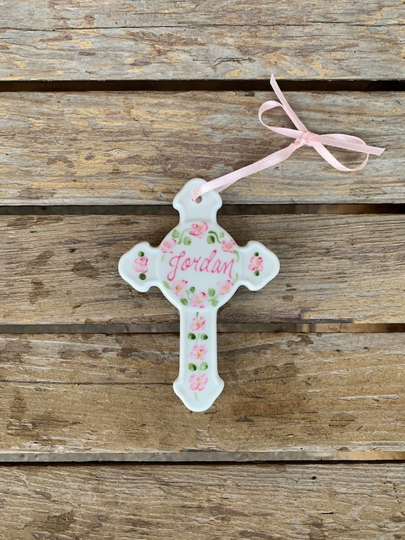 Porcelain Mini Fancy Cross Keepsake Christening Baptism Gift | Etsy