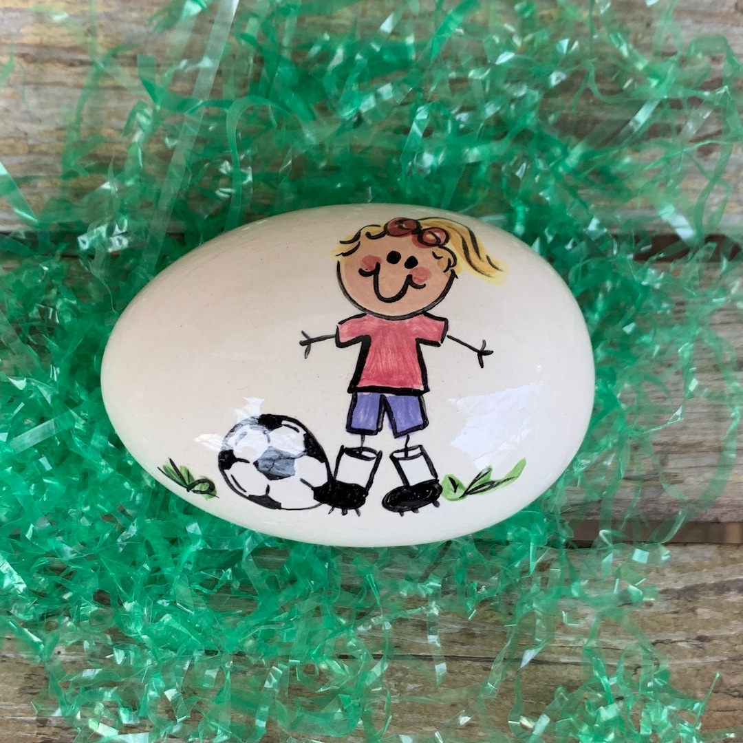 Soccer Activity Egg - Personalized Ceramic Easter Eggs - Etsy