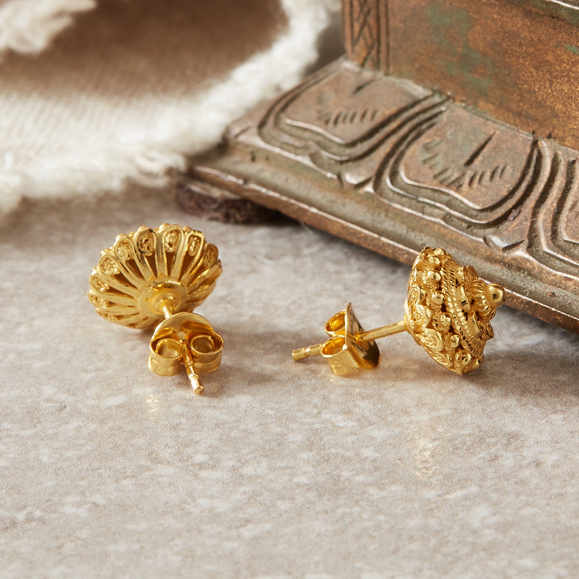 Gold Earrings Tops Designs For Women