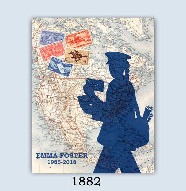 Mailwoman Print Female Mail Carrier, Personalized Postal Female Worker ...