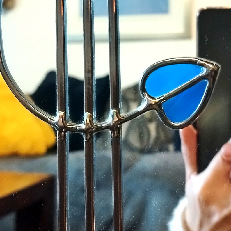 Blue Mackintosh Inspired Lead Overlay Stained Glass Mirror / Handmade ...