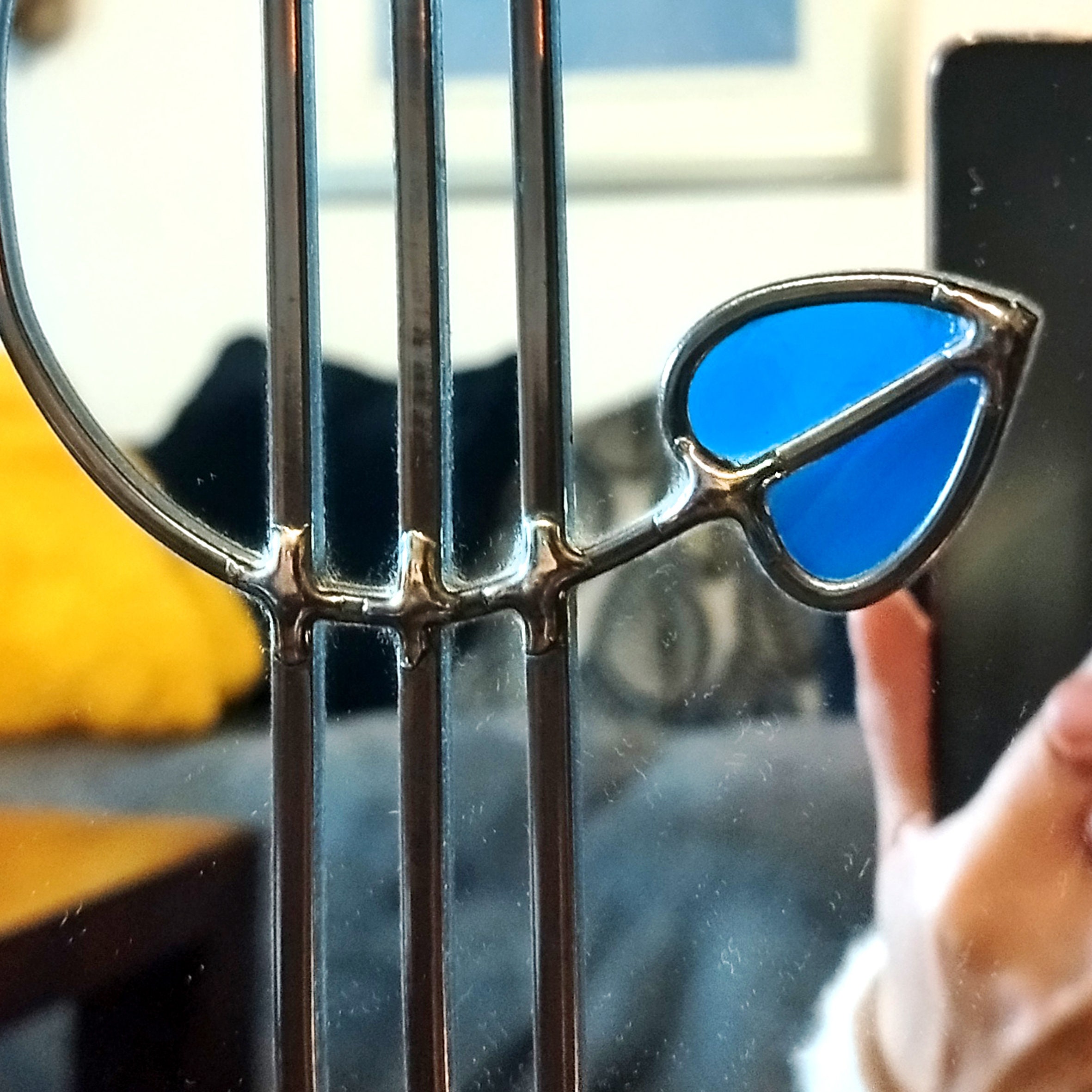 Blue Mackintosh Inspired Lead Overlay Stained Glass Mirror / Handmade ...