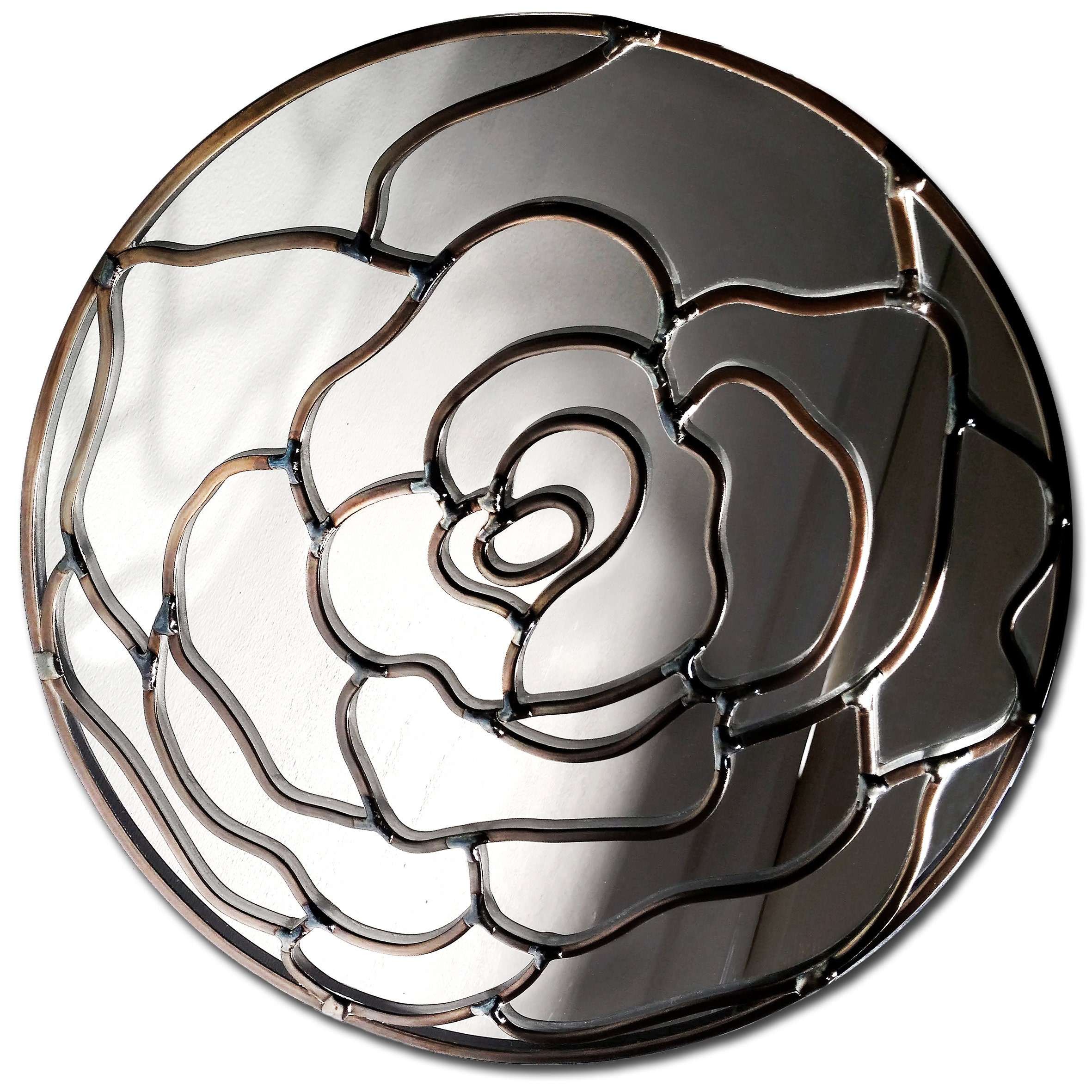 Stained Glass Mirror / Round Mirror / Large Mirror / Rose Design Mirror ...