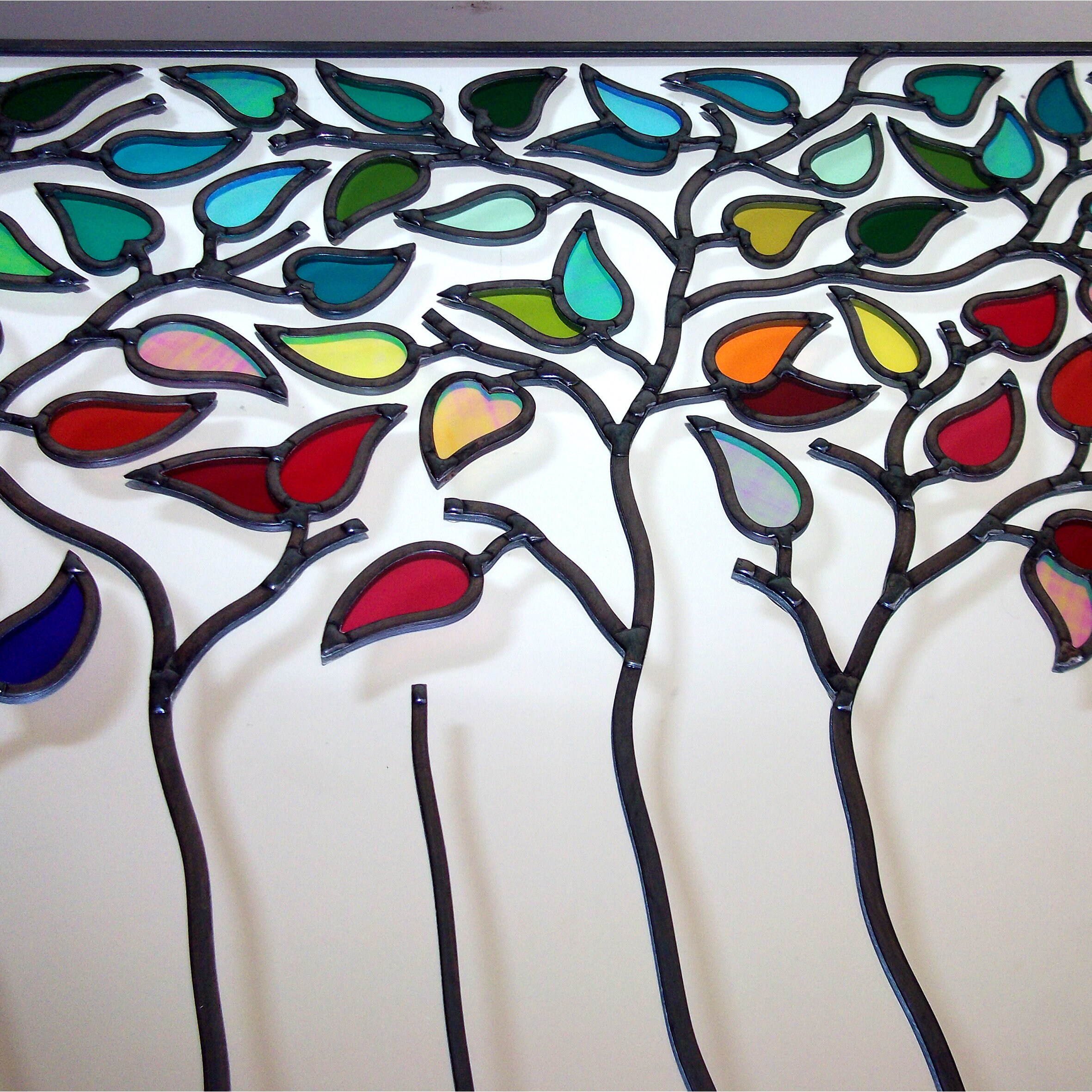 Square Tree of Life Lead Overlay Stained Glass Mirror Design 61 X 61 Cm ...