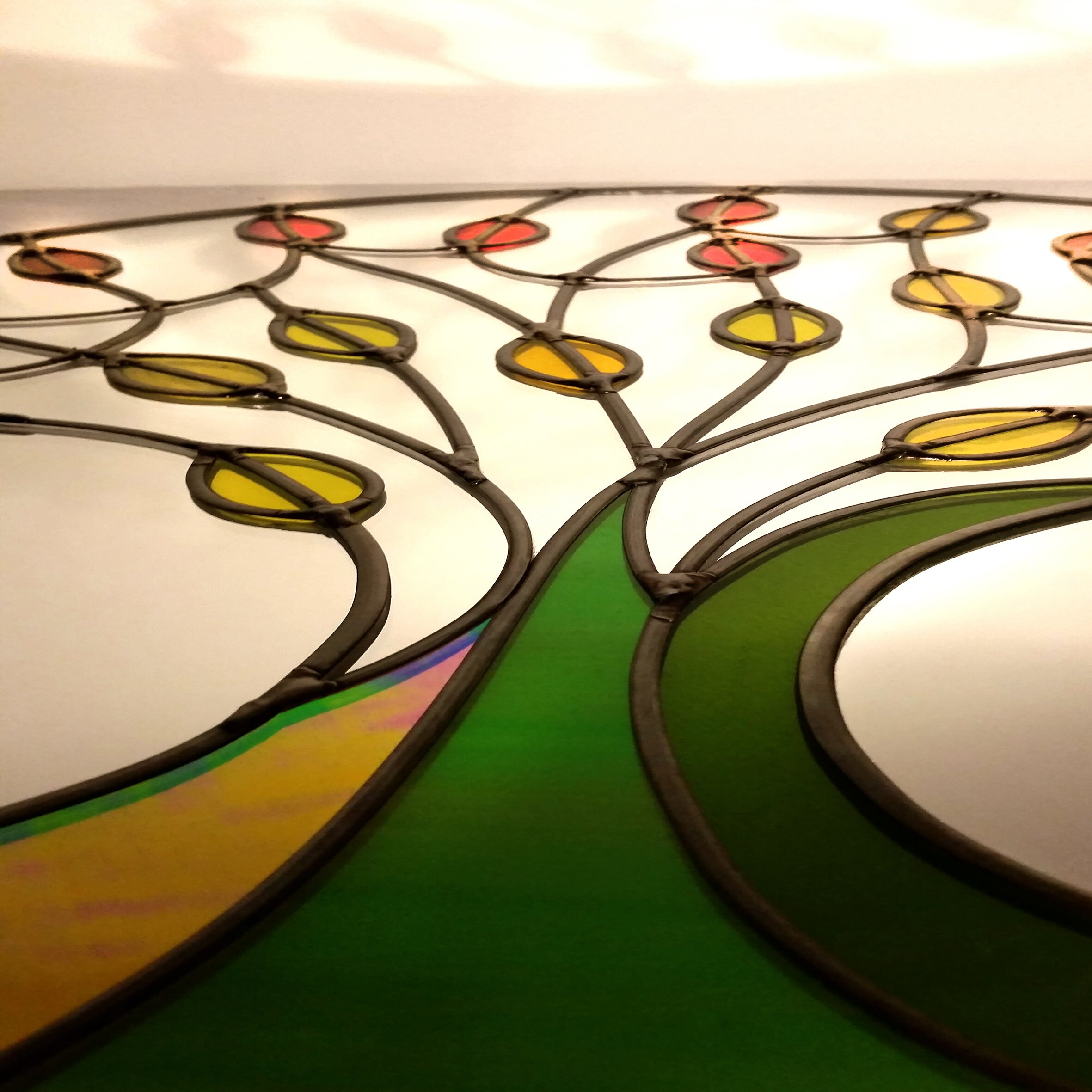 Round Tree of Life Design Stained Glass Mirror. - Etsy UK